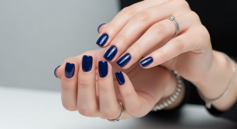 17 Stunning Dark Blue Nails Ideas for 2025 | Nail Inspiration